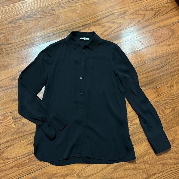 Vince | Tops | Vince Black Silk Blouse | Poshmark